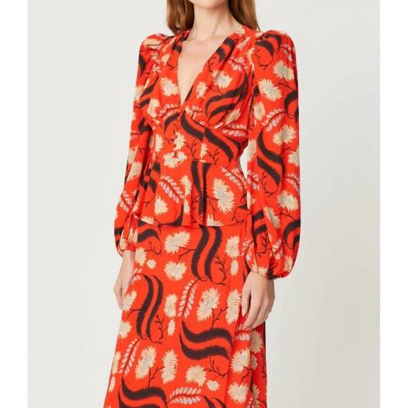 RHODE | Tops | New Rhode Bronson Top In Bright Red Kiku | Poshmark